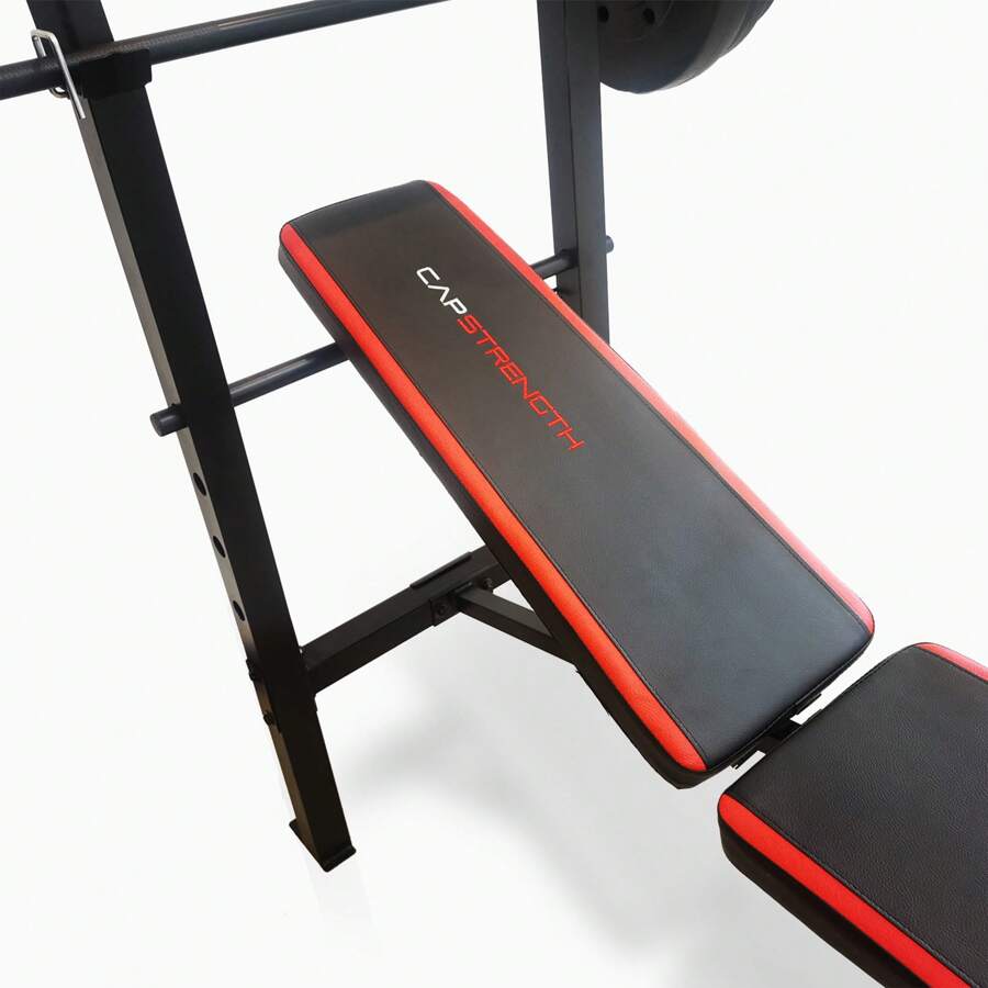 CAP Strength Adjustable Standard Combo Weight Bench With Rack And Leg ...