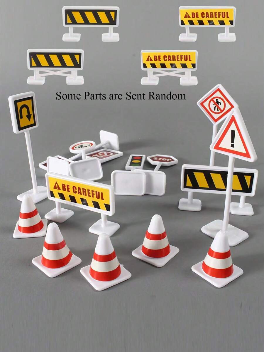 15 In 1 Road Sign Model Toys: Urban Traffic Obstacle Signs, Signal ...