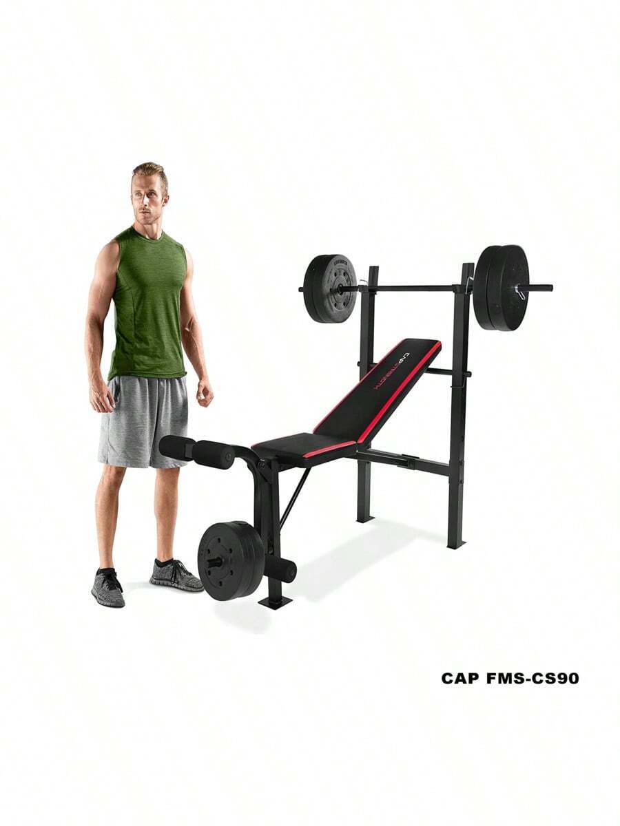 CAP Strength Adjustable Standard Combo Weight Bench With Rack And Leg ...
