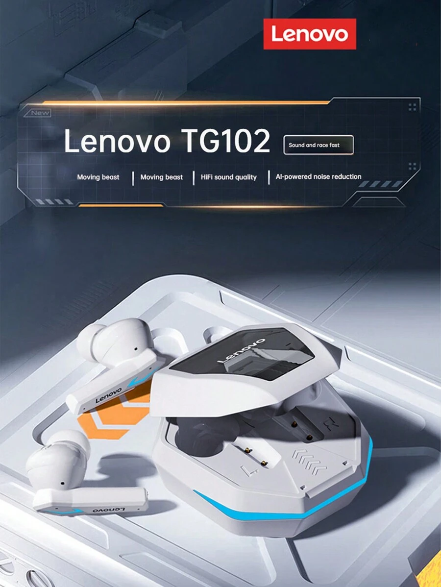 Lenovo Lenovo TG102 TWS Wireless Earbuds Low Latency Headphones HD Call ...