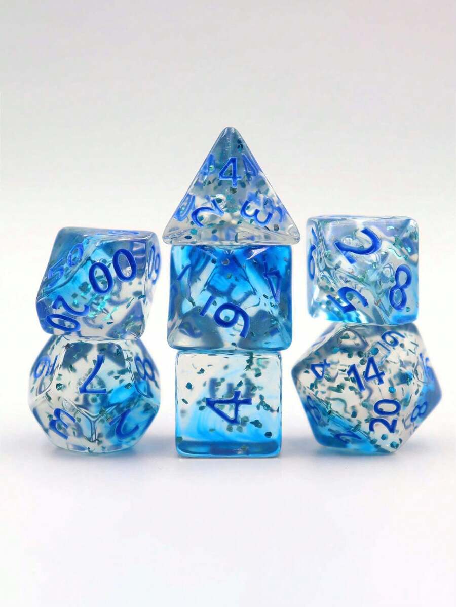 7-Piece Set Of Running Group Dice Game 20-Sided Dice Digital Dice Sieve ...