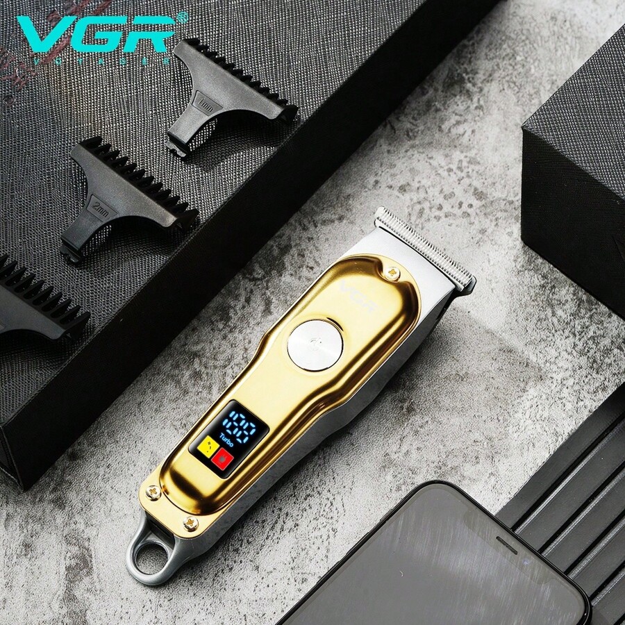 VGR VGR Hair Clipper Portable Cordless Hair Trimmer Digital Display Hair Clipper Professional At ...