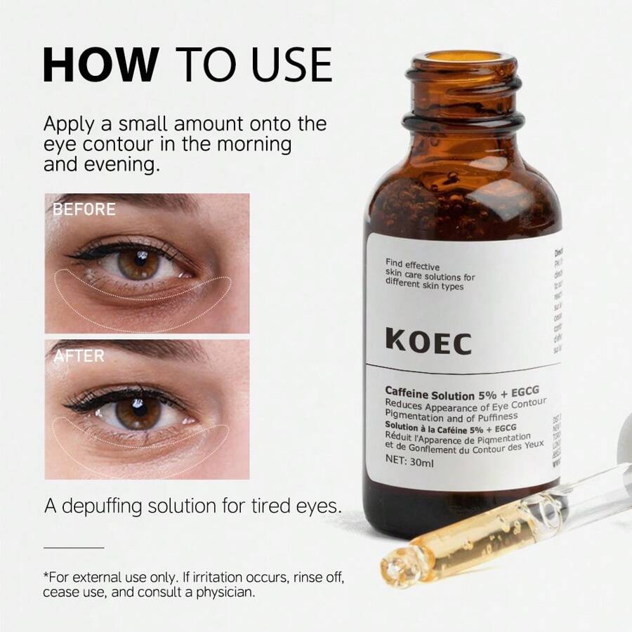 KOEC Caffeine Solution 5% + EGCG Eye Serum 30ml, Reduces Appearance Of ...