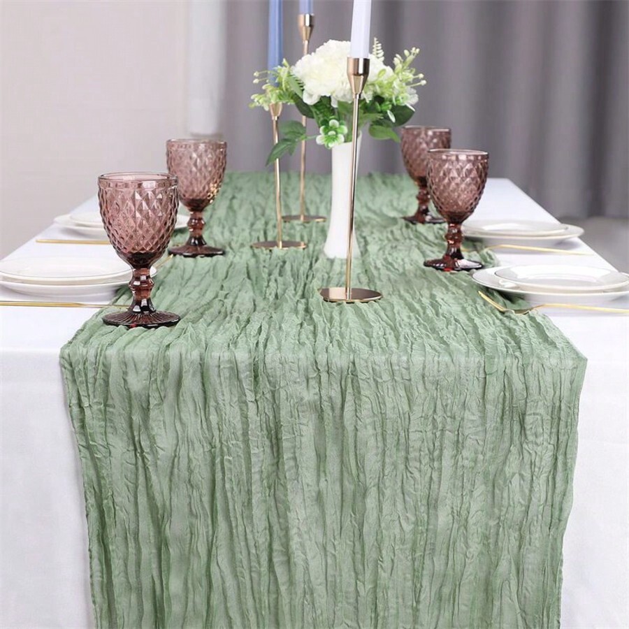 Cheese Cloth Tablecloth, Bohemian Cheese Fabric Tablecloth, Sage Green ...