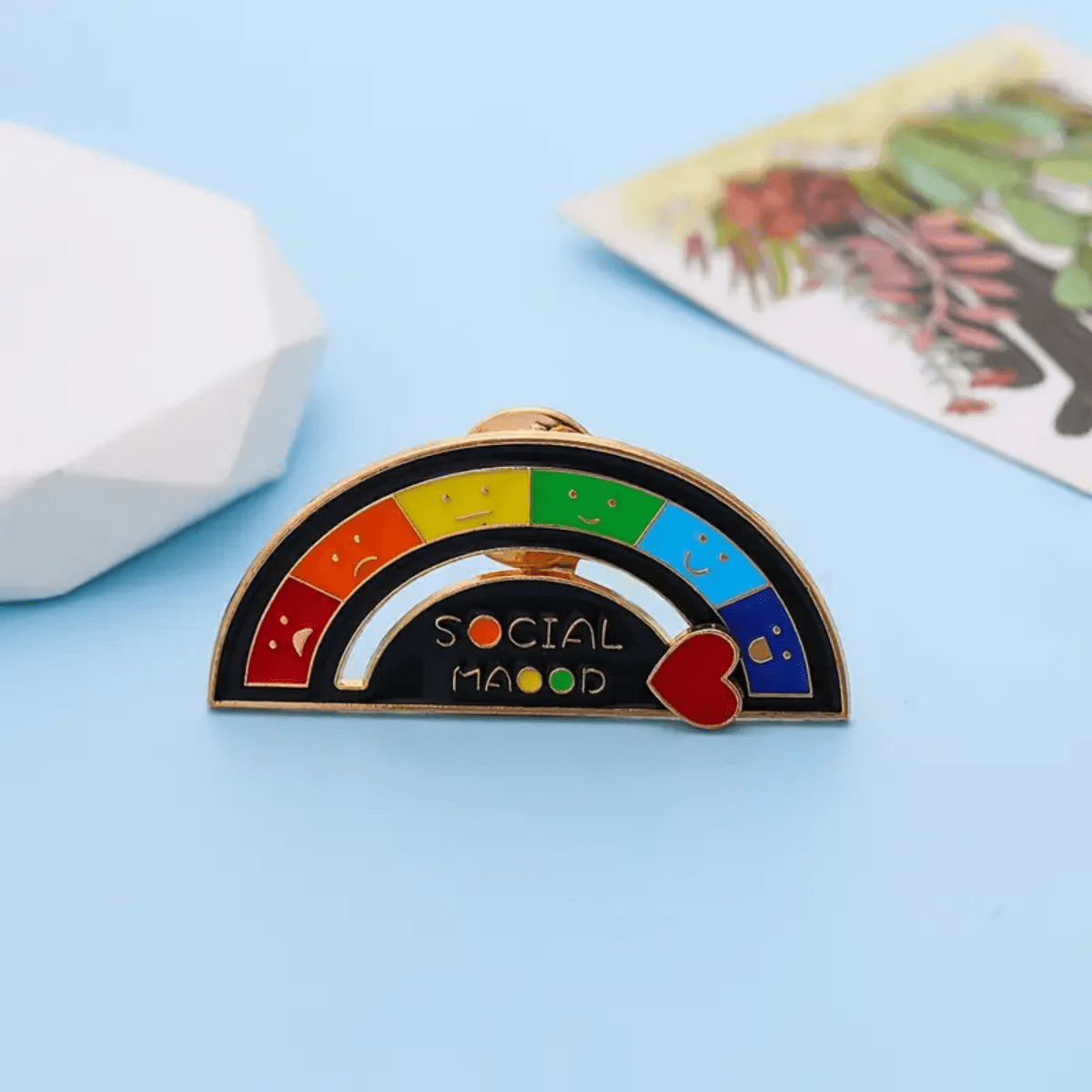 1pc Energy Level Pin Brooch, Sliding Display Mood Status Metal Badge ...