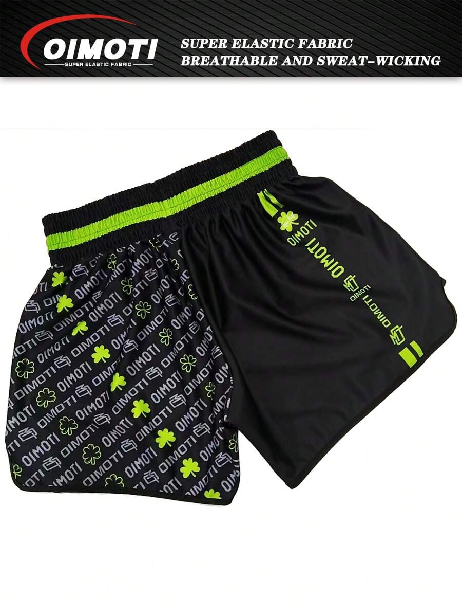 OIMOTI 1 Peça Shorts de Boxe OIMOTI Design Estampado com Trevo de ...