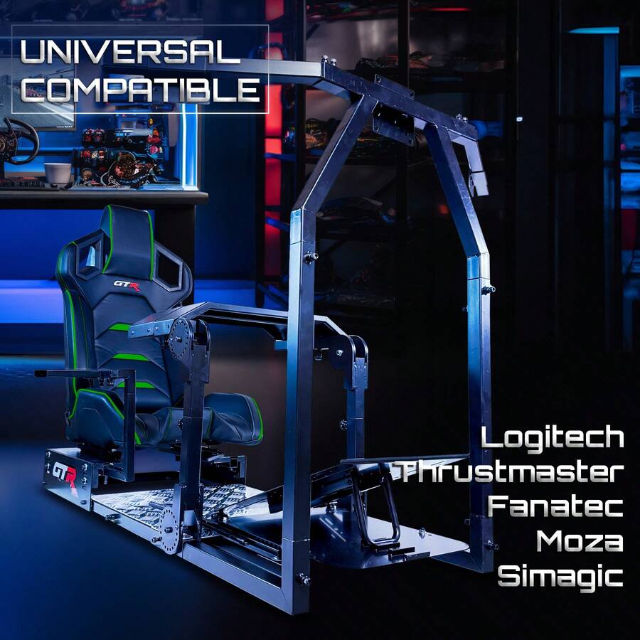 GTR Simulator GTA-Pro Racing Simulator Cockpit Silver Home Workstation ...