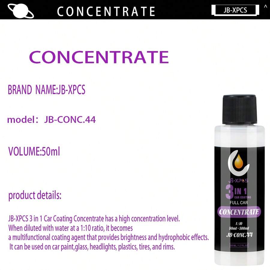 JB-XPCS 1pc 50ML Concentrated 3 In 1 High Protection Quick Car Coating Spray Coat Ceramic ...
