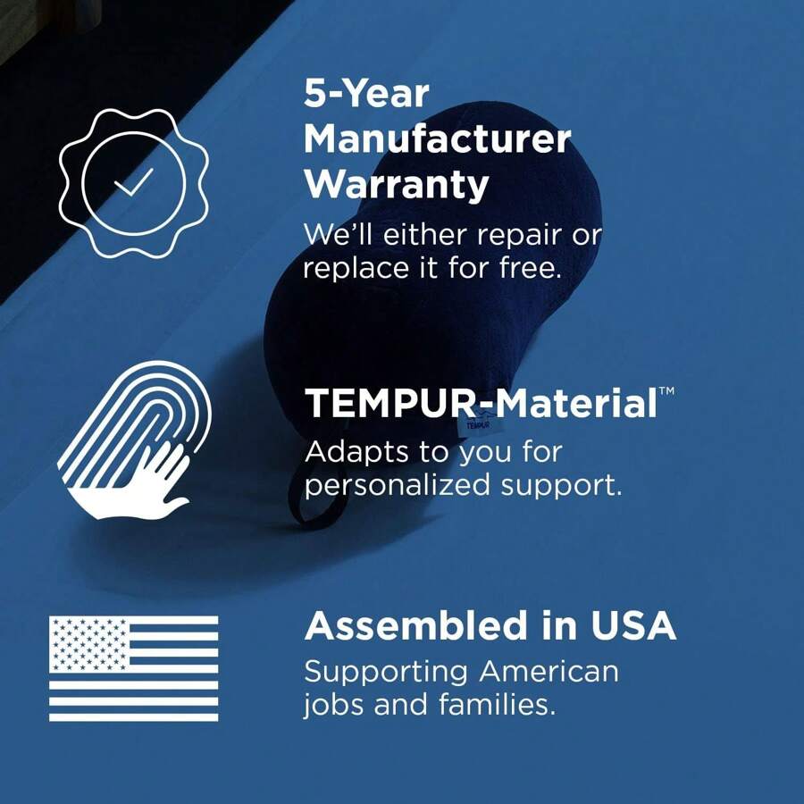 Tempur-Pedic All-Purpose Memory Foam Travel Pillow, Peanut-Shaped ...