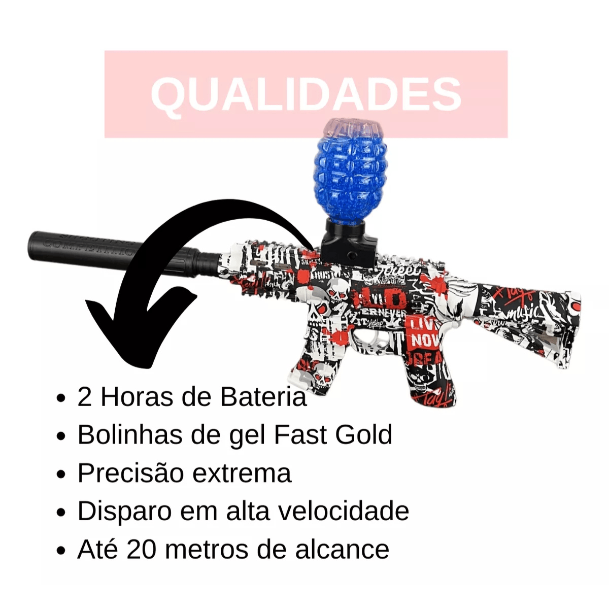 Ak47 Machine Gun Toy Gun Gel Balls Electric Automatic Toy Gun | SHEIN UK