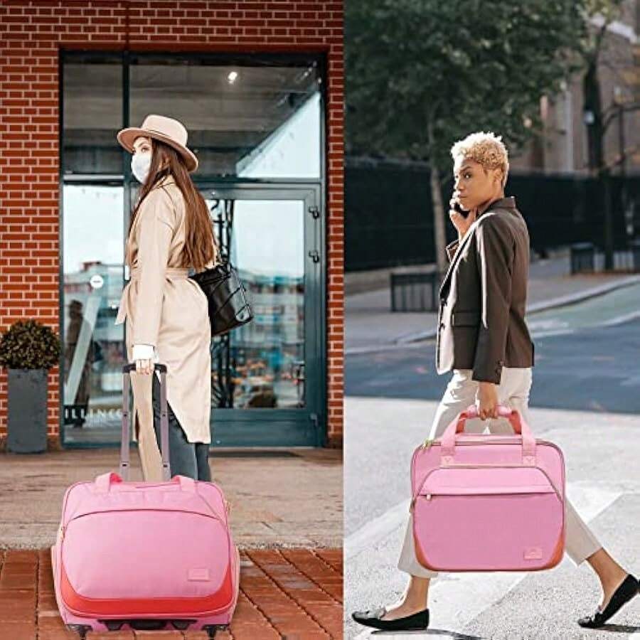 17 Inch Laptop Bag On Wheels For Women Travel Rolling Briefcase ...
