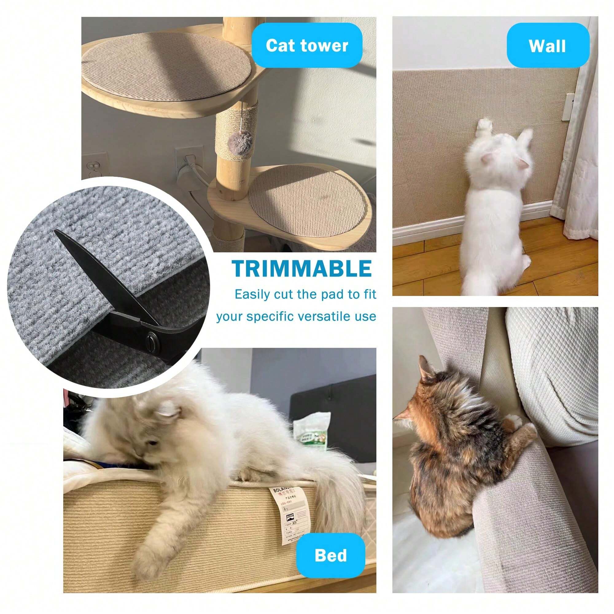 Cat Scratch Pad, Cat Scratching Board, Cat Scratch Mat - Can Be Trimmed ...