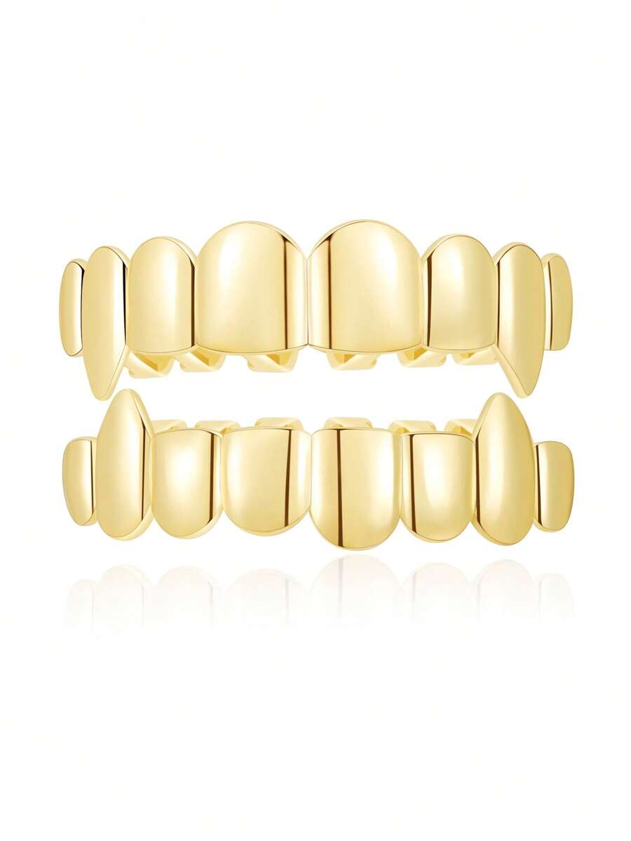 THATBOY 1pc/2pcs Hip Hop Cyberpunk Bachelorette Party 18K Golden Plated ...