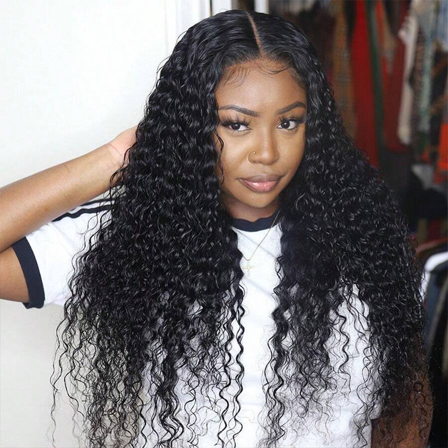 Perruque sans colle CUEKI à densité de 250%, perruque frontale en ...