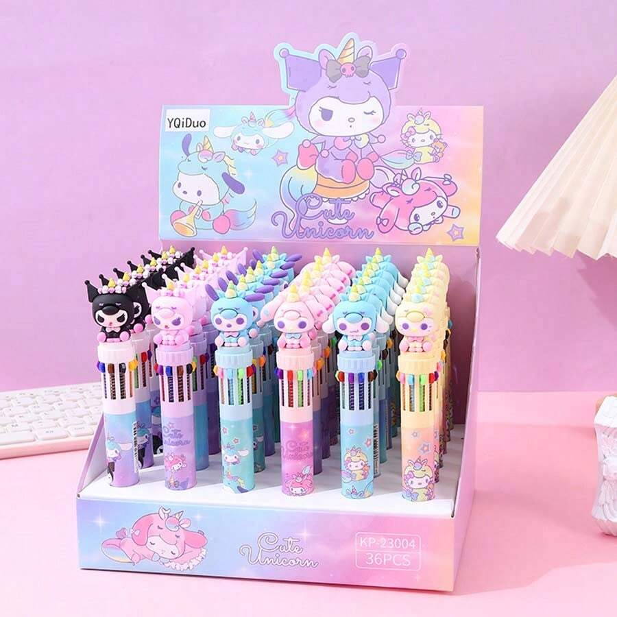 2/3pcs Cartoon Creative 10-Color Ballpoint Pen, Girls Planner Pen, Cute ...
