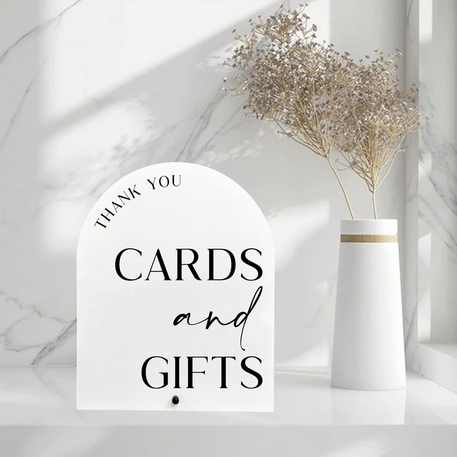 White Arched Acrylic Wedding Signs - Acrylic Cards And Gift Signs ...