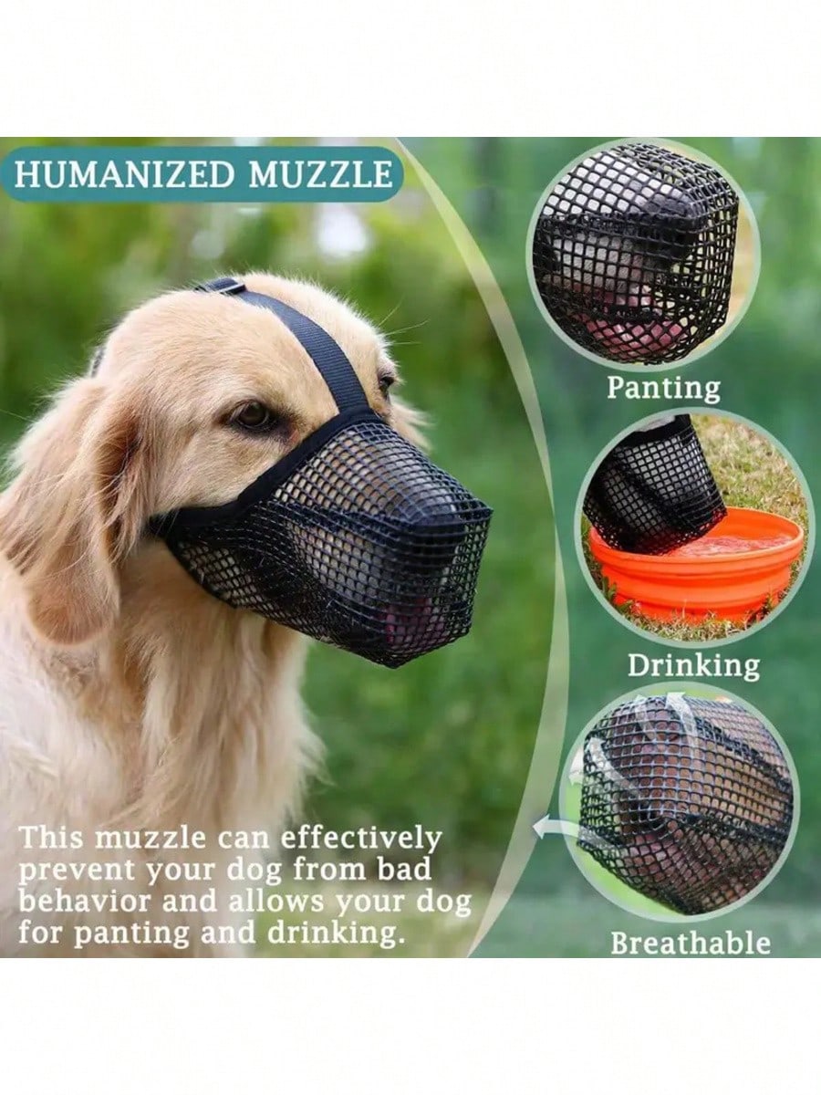 Dog Muzzle, Soft Mesh Covered Muzzles Poisoned Bait Protection With ...