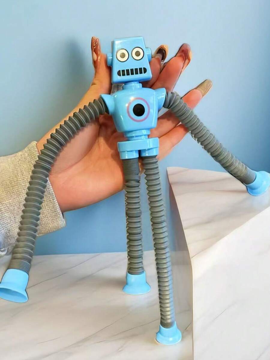 [1-4 PCS] Upgraded Thick & Wide Suction Cup Robot Retractable Toys ...