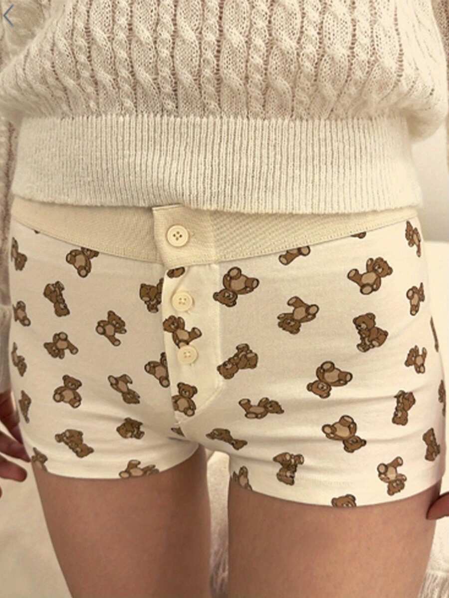 Women Lounge Shorts, Cute Button Floral Print Y2k Low Rise Micro Shorts ...