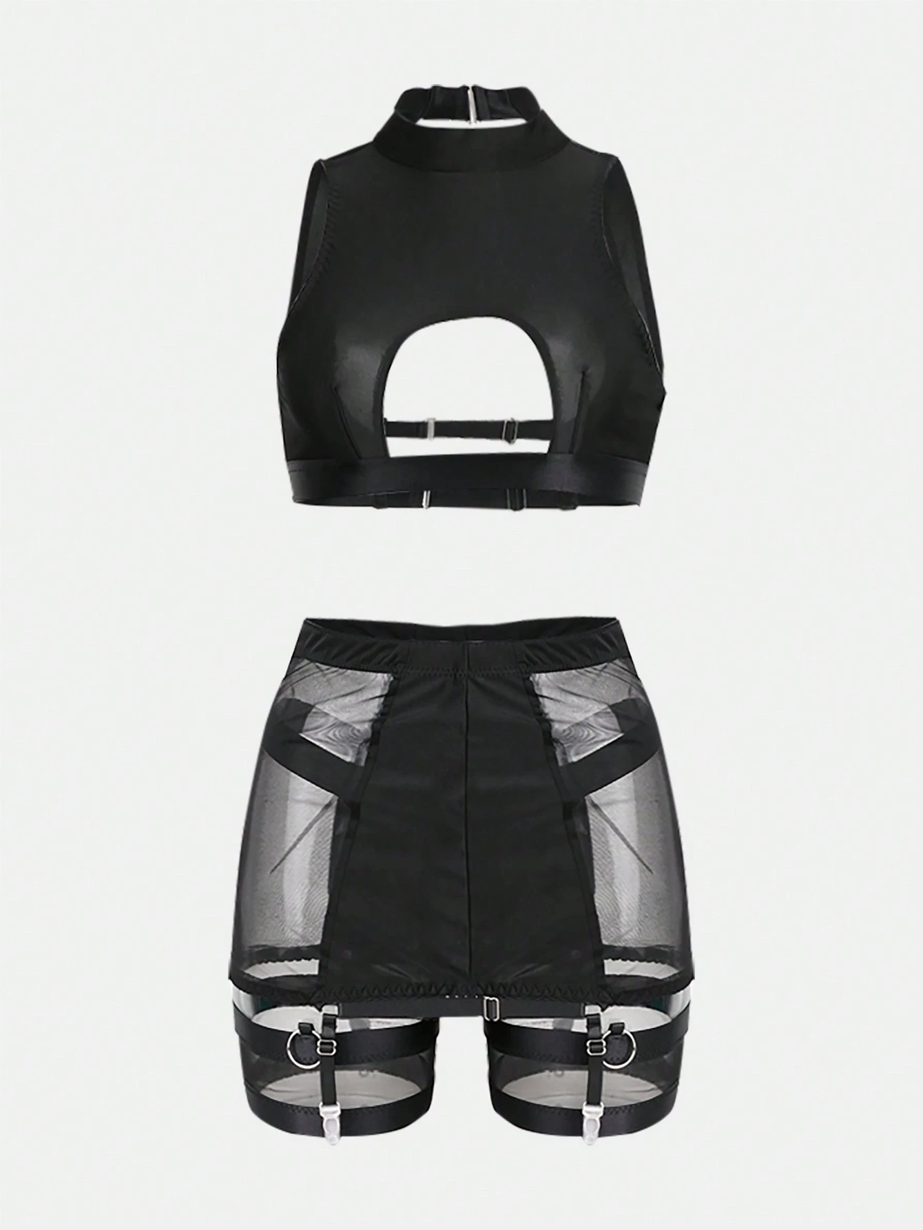 Sexy Lingerie Set Mesh Garters Gone Wild 3 Piece Set | SHEIN UK