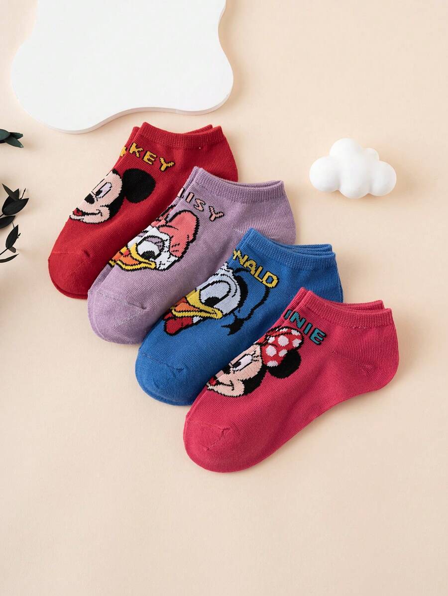GUKOO 4 Pares de Meias Infantis com Padrão de Personagens de Desenhos ...