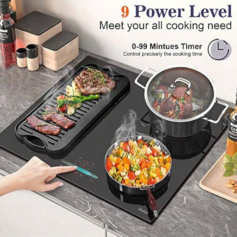 Plug In Induction Hob 4 Zones 60cm Electric Hob Flexible Zone Griddle ...