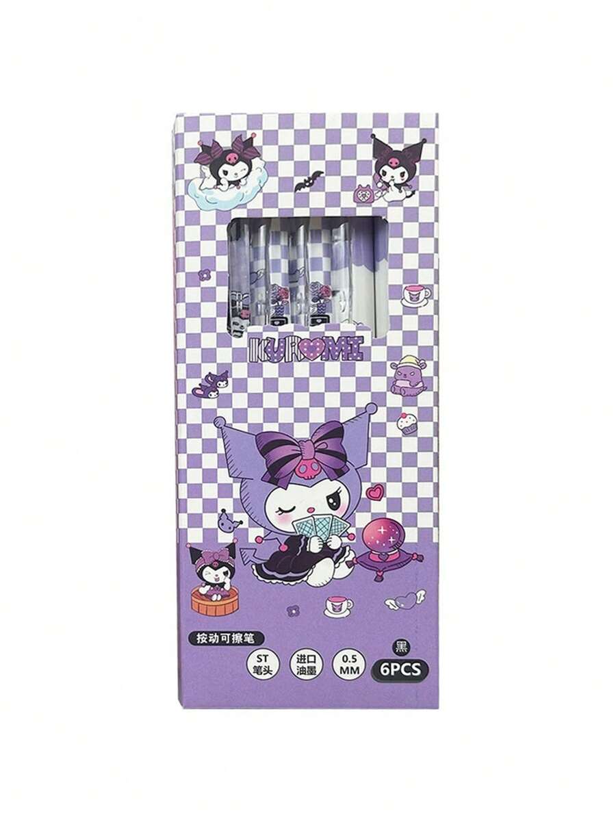 Sanrio 6PCS Sanrio Hello Kitty Kuromi Colorful Press The Neutral ...