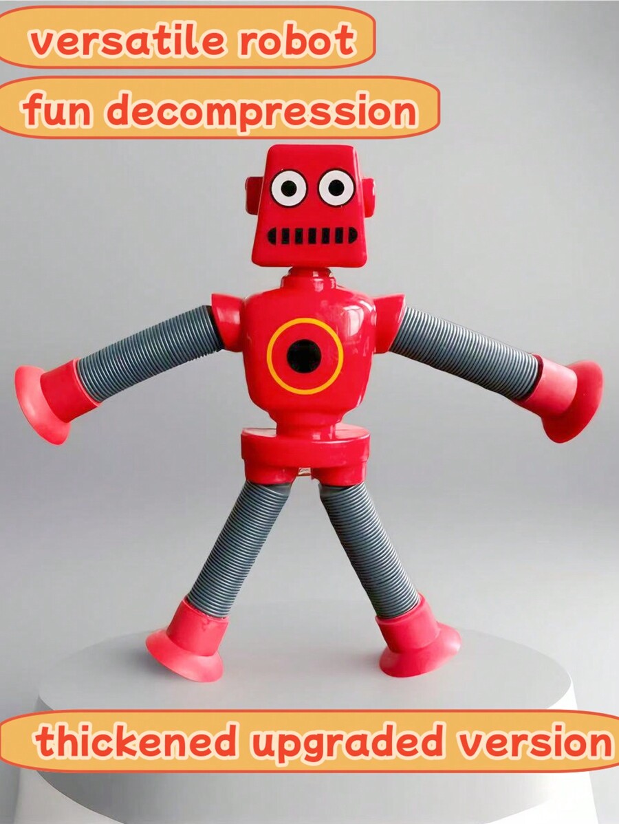 [1-4pcs] Upgraded Thicker & Wider Suction Cup Robot Stretch Toy, Multi ...