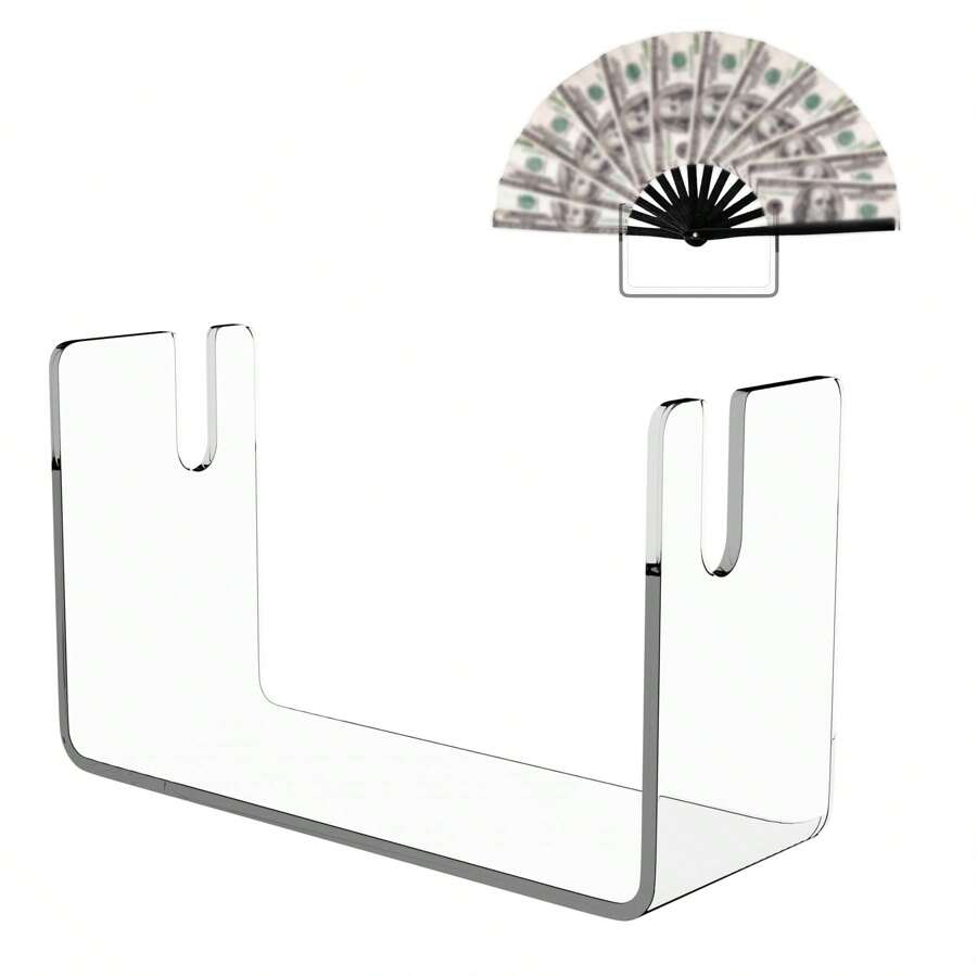 Acrylic Fan Display Stand , Clear Fan Display Holder Base Easel For ...