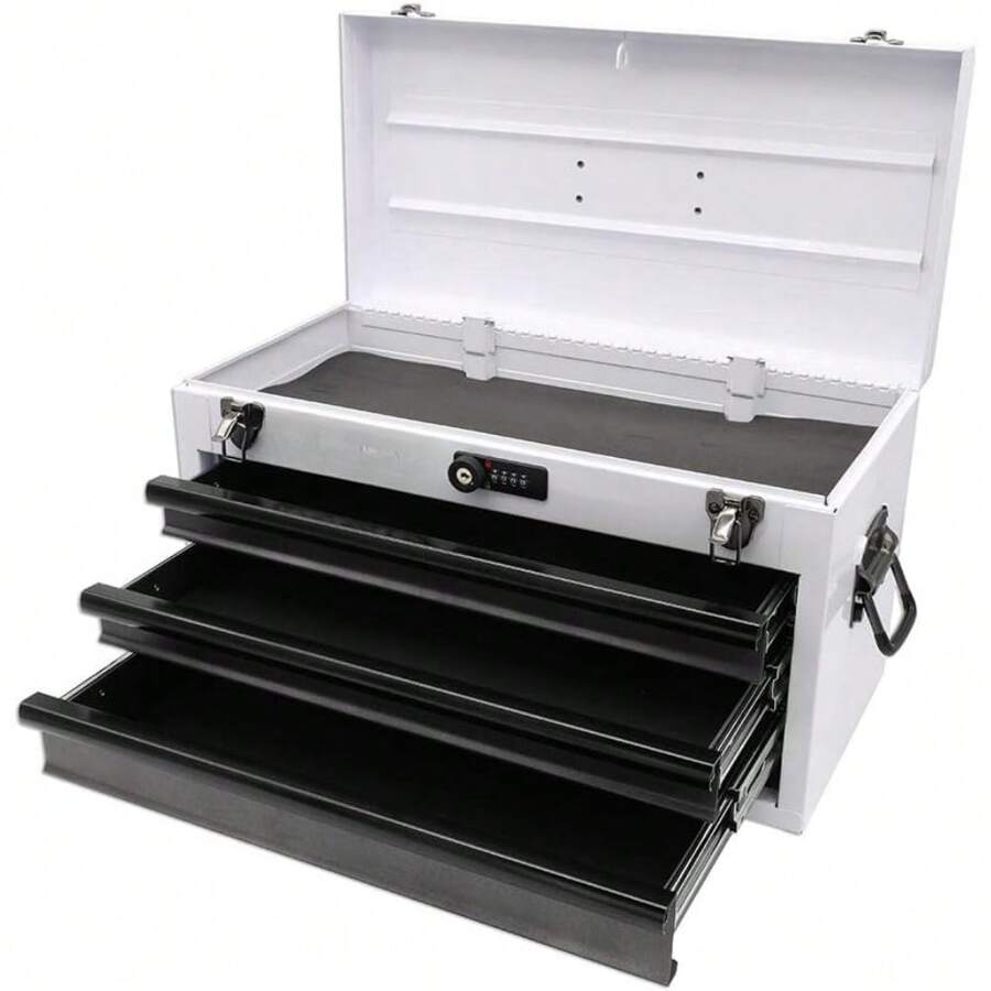 Hand Carry Tool Box 3-Drawer Heavy Duty Steel Toolbox With Lock System ...