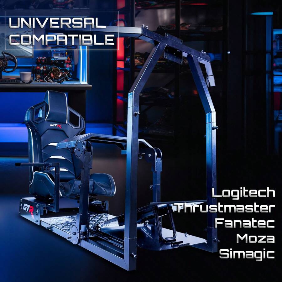 GTR Simulator GTA-Pro Racing Simulator Cockpit Silver Home Workstation ...