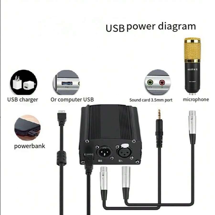 Phantom Power Fantom Power For 48v Usb Condenser Microphone | SHEIN UK