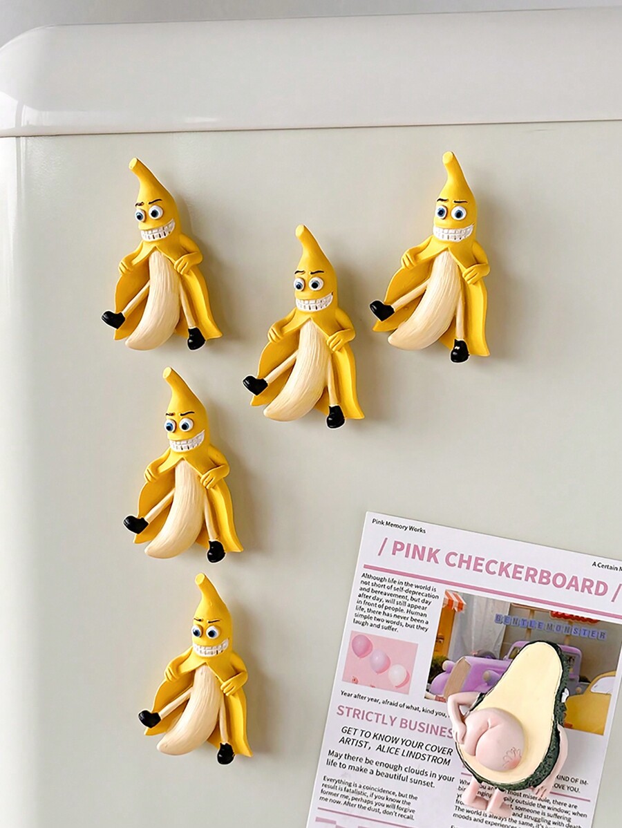 1pc Cartoon Creative Funny Decorative Magnets, Banana & Avocado Magnet ...