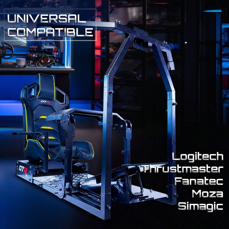 GTR Simulator GTA-Pro Racing Simulator Cockpit Silver Home Workstation ...