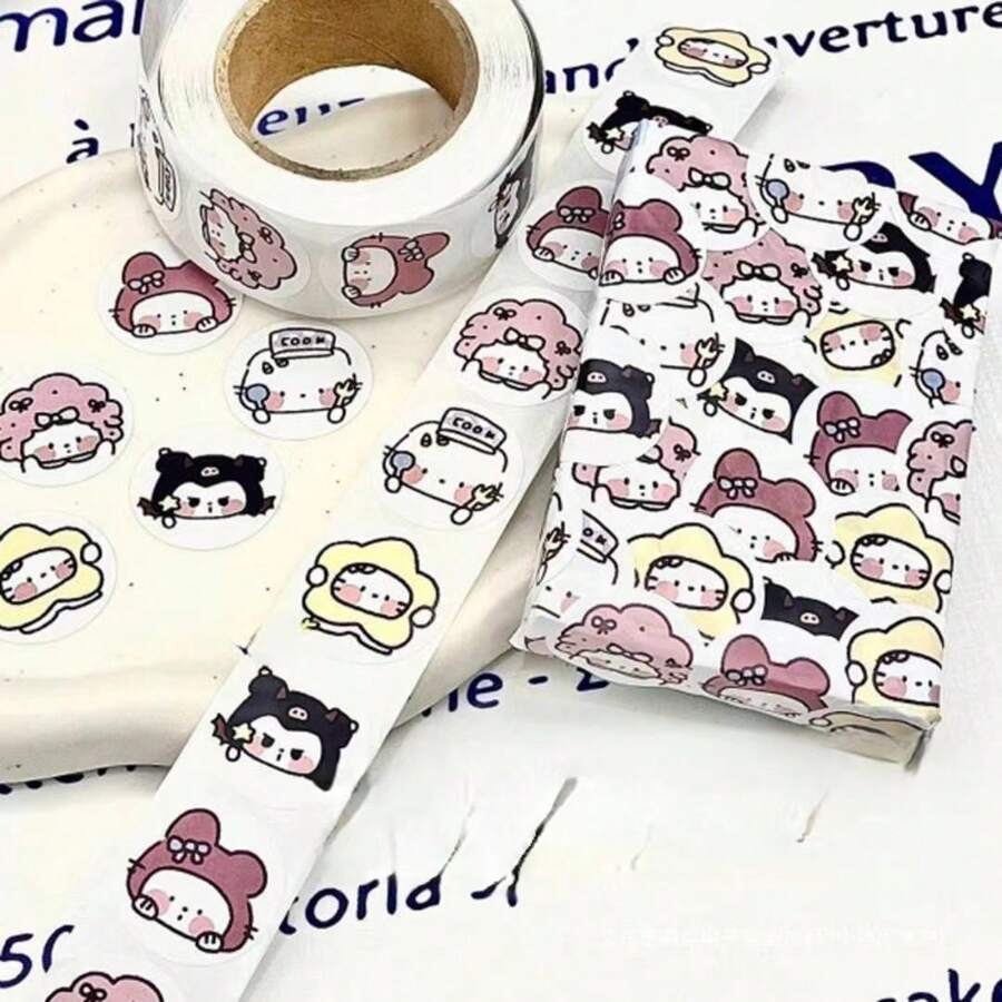 Sanrio 500pcPowder Blusher Sanrio Roll Sticker Small Red Book High Face ...