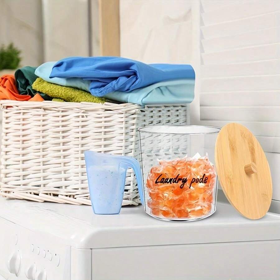 3 Packs Laundry Powder Container Jars And Acrylic Dryer Sheet Holder ...