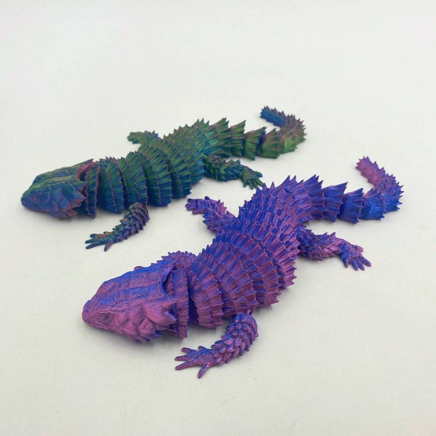 3D Printed Reptile Model Doll - Fierce Lizard Figurine With Movable ...