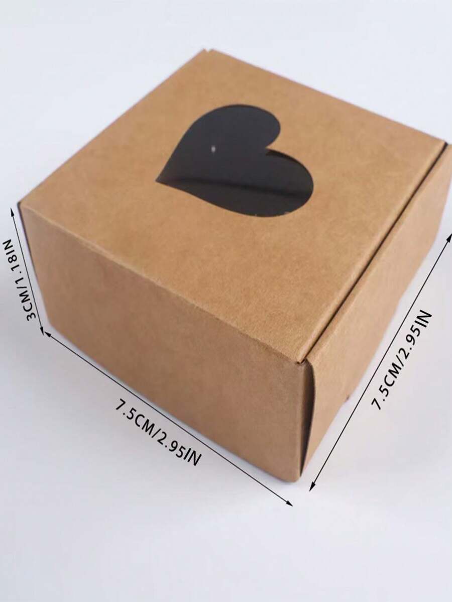 Square Kraft Paper Open Window Gift Boxes, White & Black Color ...