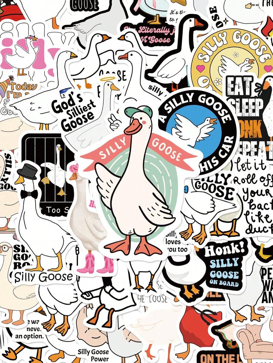 50pcs Funny Silly Goose Sticker Cartoon Cute Graffiti Decals For Kids ...