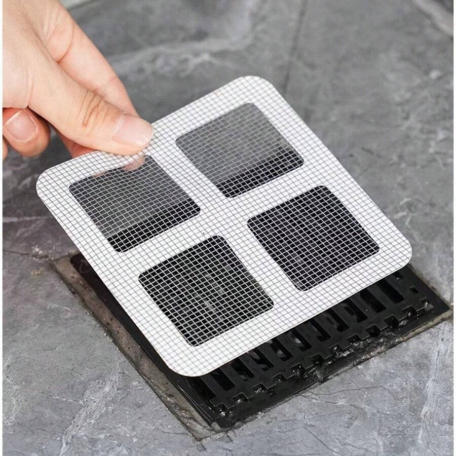 Disposable Drain Cover Mesh Pad, Bathroom Sink Hair Drain Catcher ...