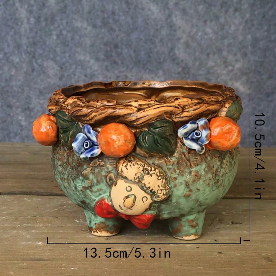 Ceramic Succulent Planter, Creative Minimalist Large Vintage Rough ...