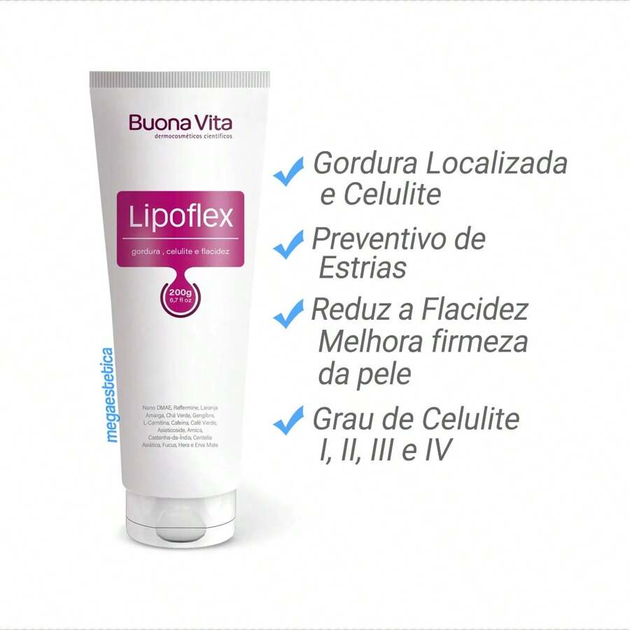 Lipoflex Buona Vita 200g - Gordura Localizada, Celulite, Flacidez ...