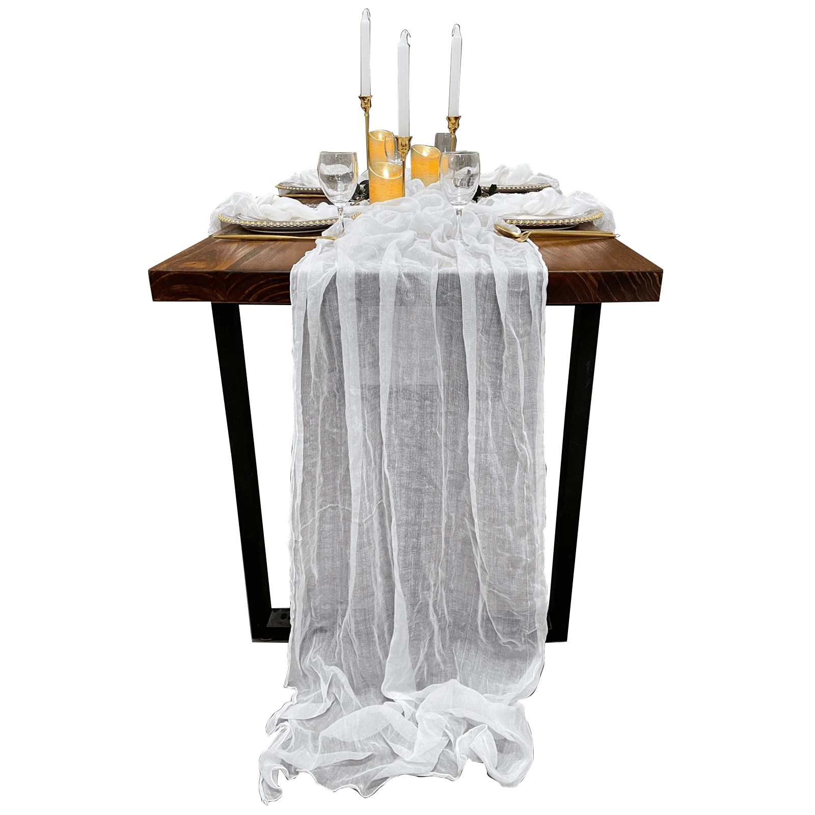 10 Pieces White Spring Easter Table Runner Cheesecloth Table Runner 120 ...