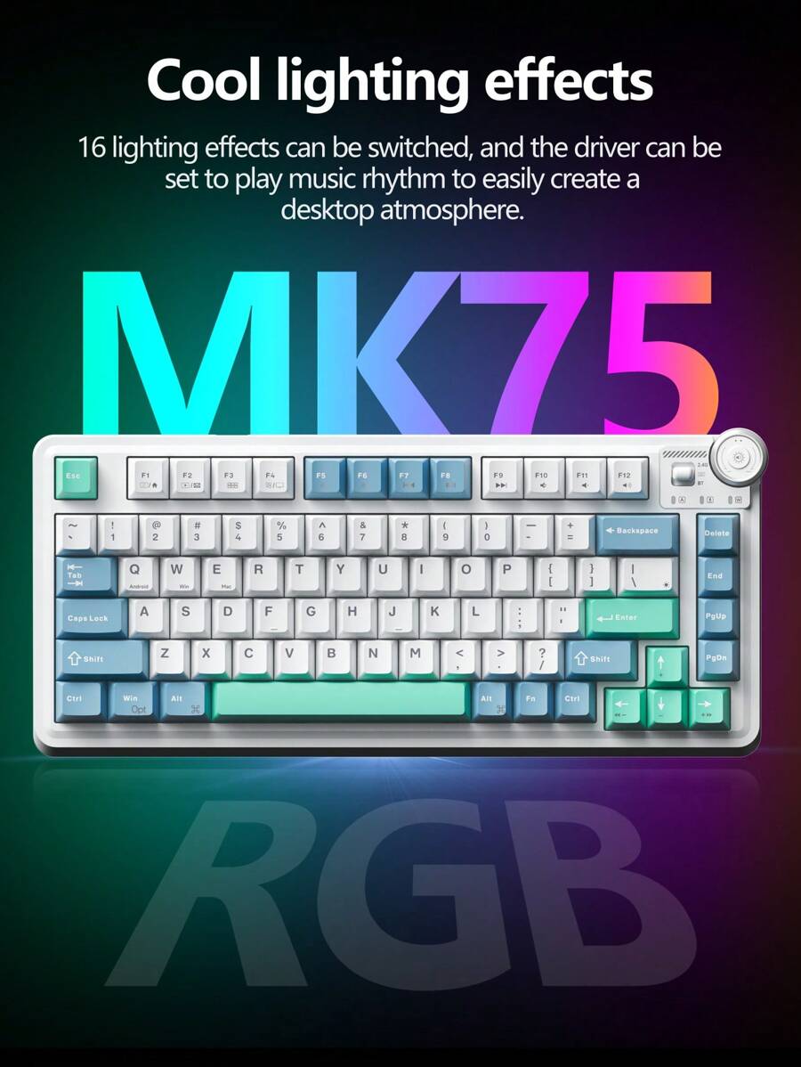LINBAO LINGBAO Lynx MK75 Triple Mode Mechanical Keyboard, 81 Keys ...