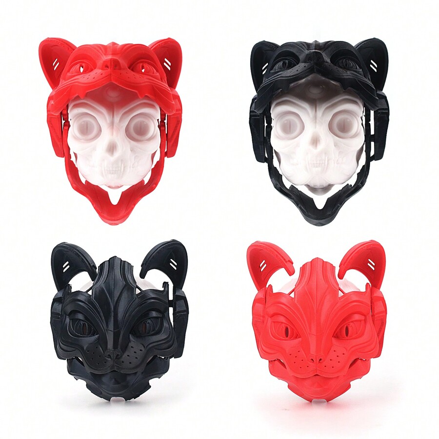3D Printed Cat Face Mask, Openable Design, Realistic Animal Model, Can ...