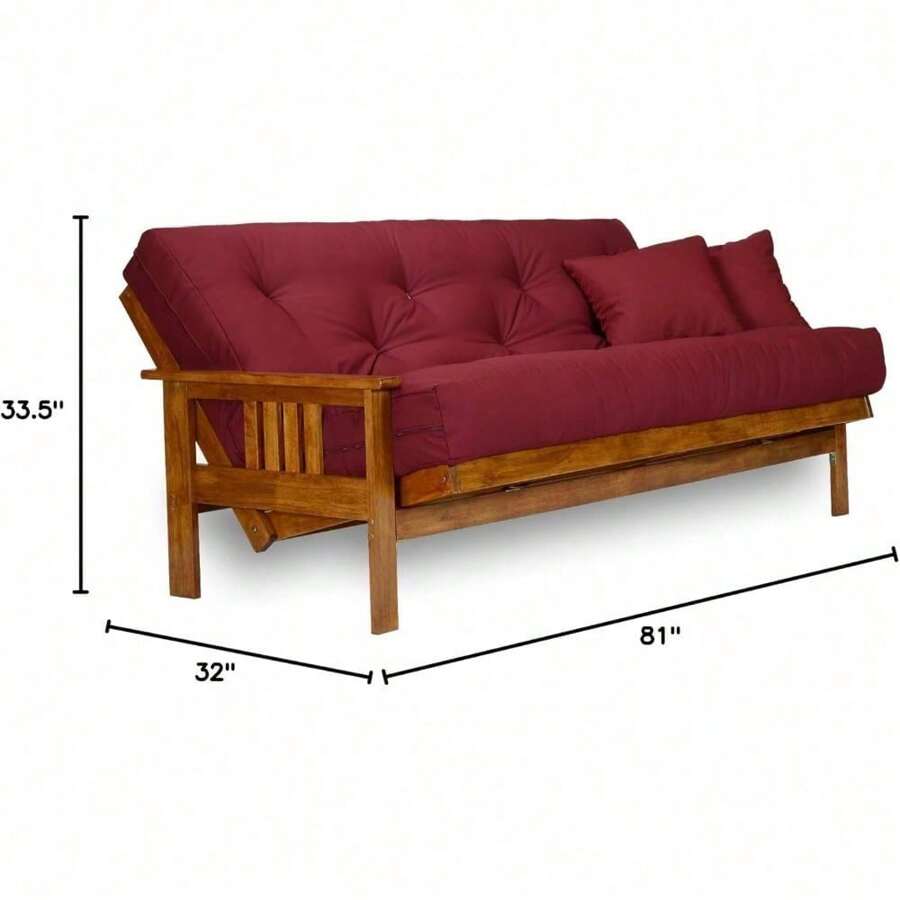 Stanford Wood Futon Frame - Queen Size (Frame Only): Elegantly ...