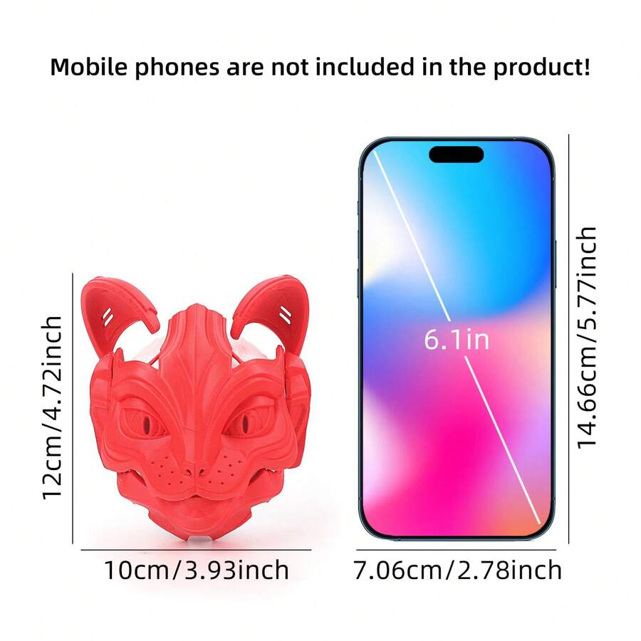 3D Printed Cat Face Mask, Openable Design, Realistic Animal Model, Can ...