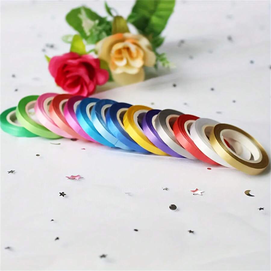 10 Rolls, Solid Color Ribbon Balloons, DIY Wedding Decoration Ribbon ...