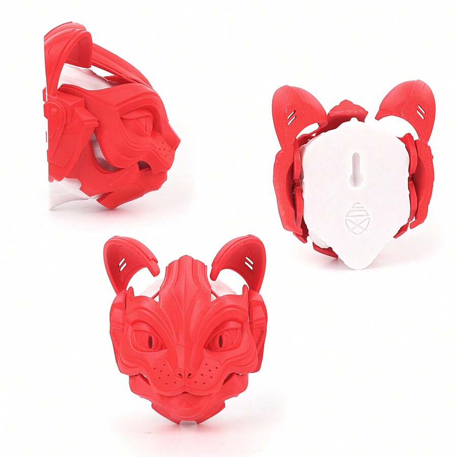 3D Printed Cat Face Mask, Openable Design, Realistic Animal Model, Can ...
