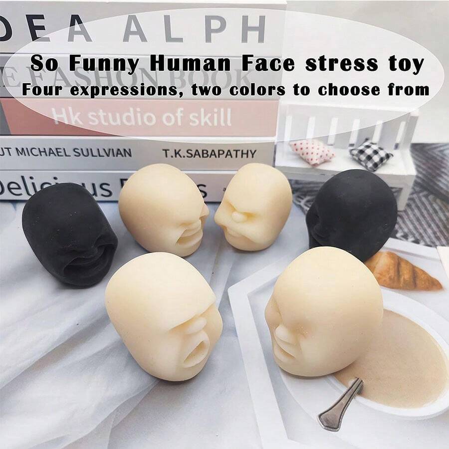 Squeezy Face Stress Relief Toy, TPR Funny Expressions Squeeze Toy ...